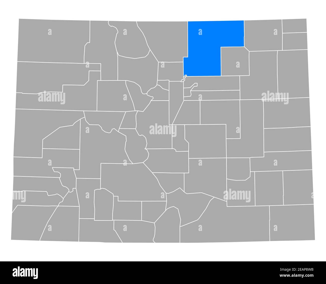 Map of Weld in Colorado Stock Photo - Alamy