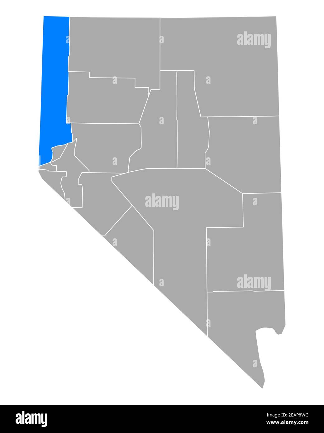 Map of Washoe in Nevada Stock Photo - Alamy