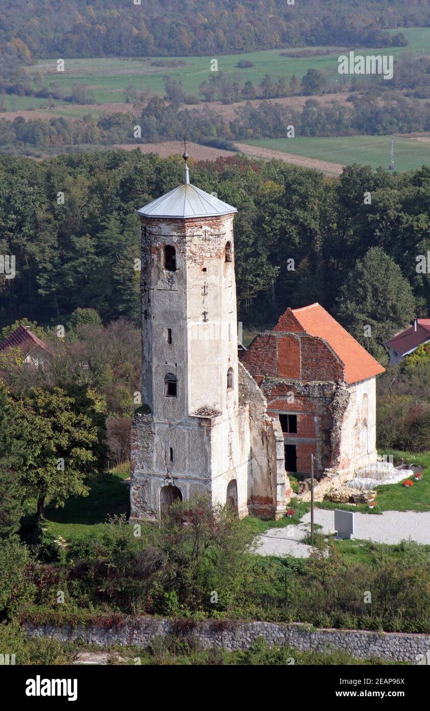 Ruins of the medieval church of St. Martin in Martin Breg, Dugo Selo ...