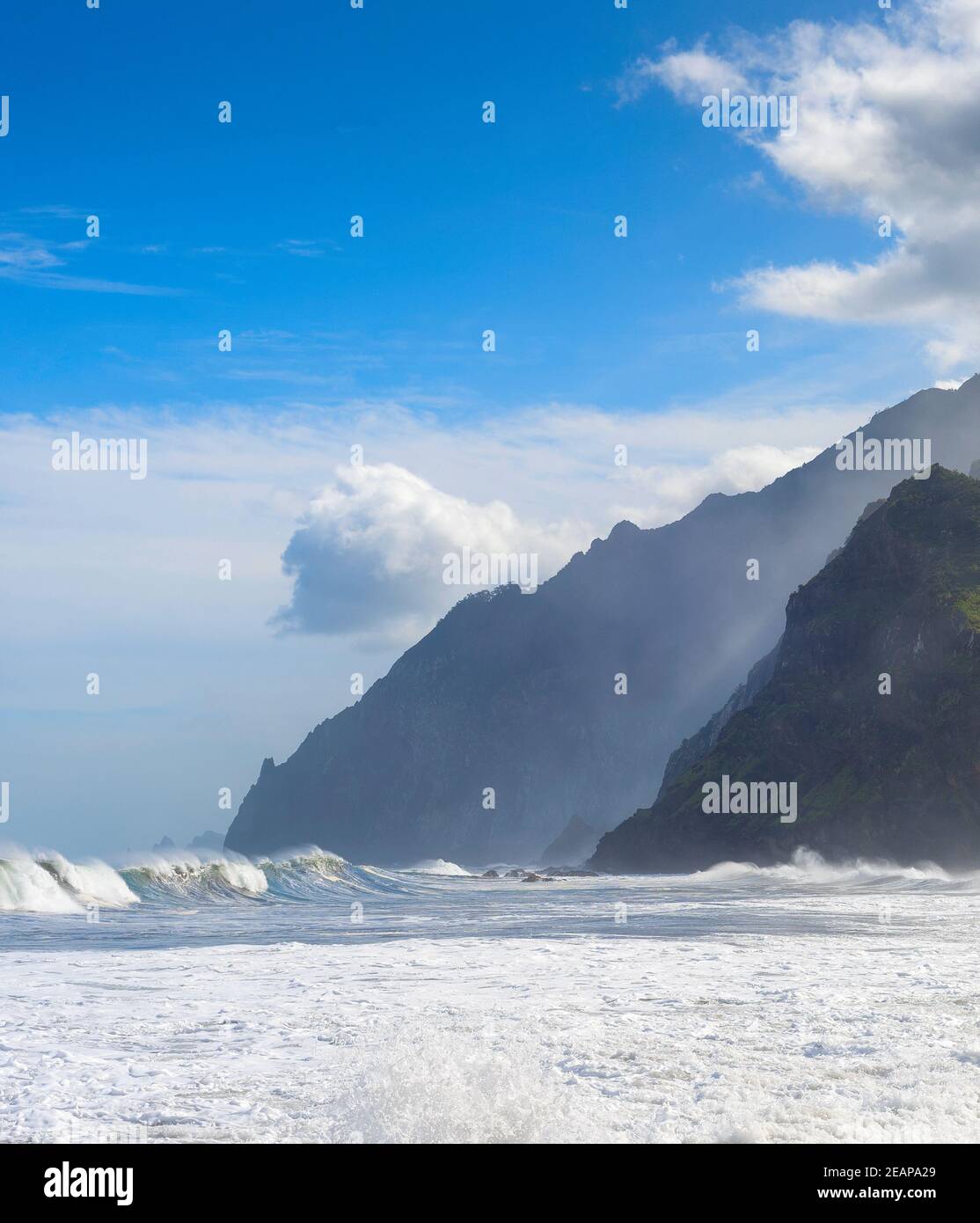 Madeira landscape ocean mountain cliff Stock Photo - Alamy