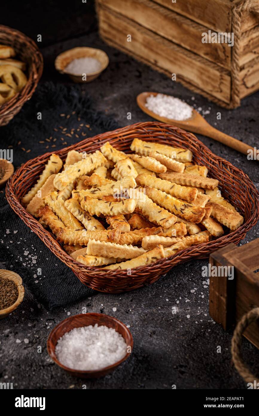 Homemade salt sticks Stock Photo - Alamy