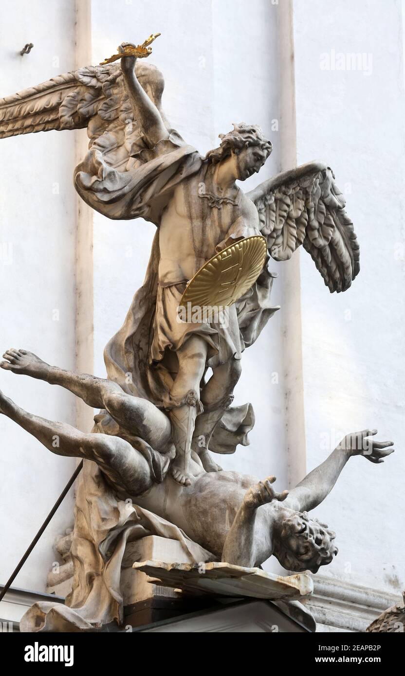 Statue saint michael gold shield hi-res stock photography and images ...