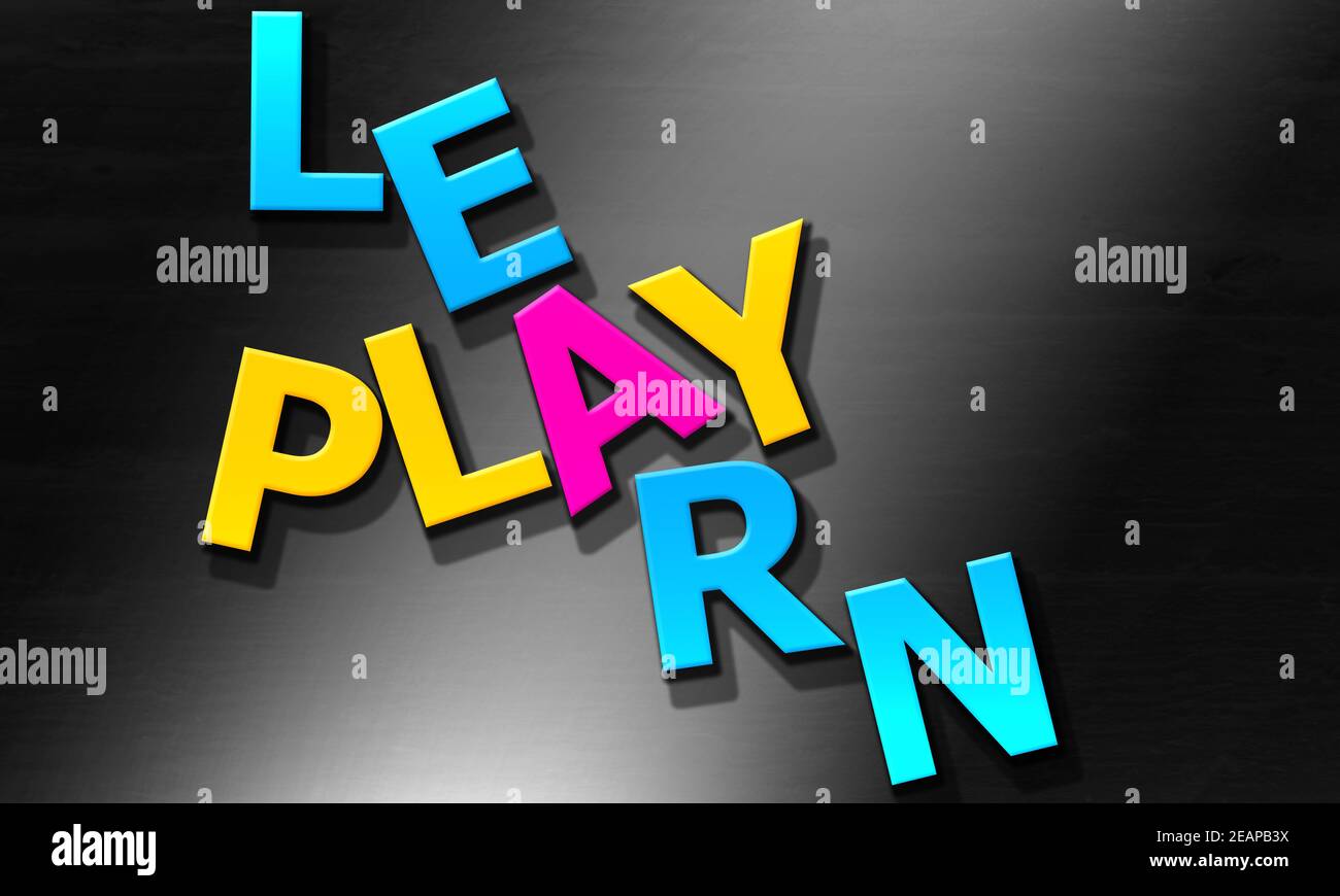 Learn and play word. Children learning concept Stock Photo - Alamy