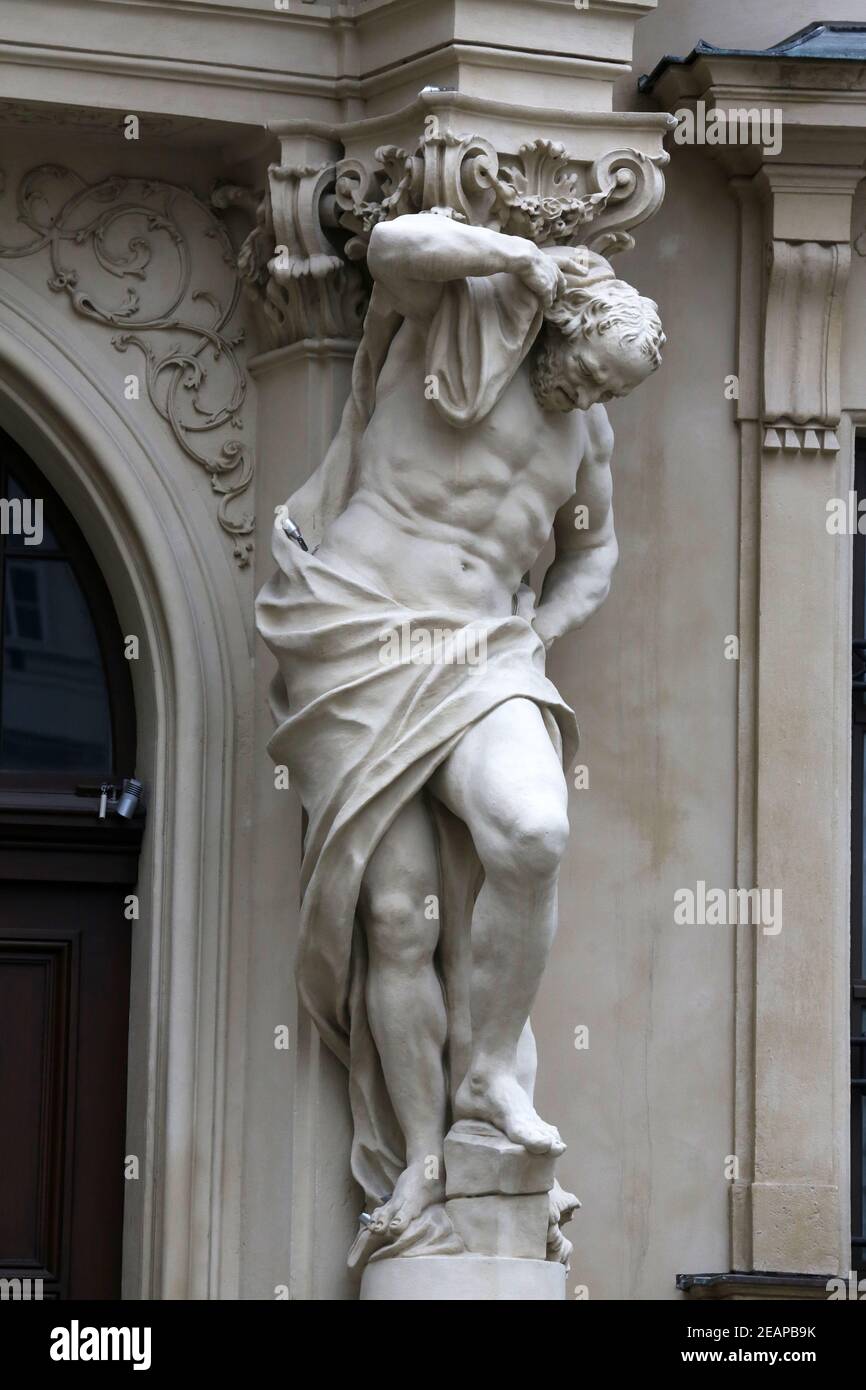 Architectural artistic decorations on house in Vienna, Austria Stock ...