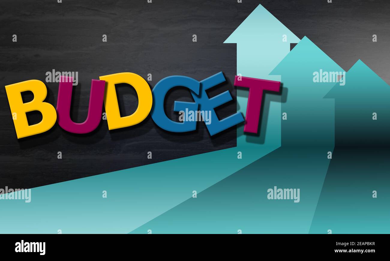 Budget word composed of multicolored alphabet Stock Photo - Alamy