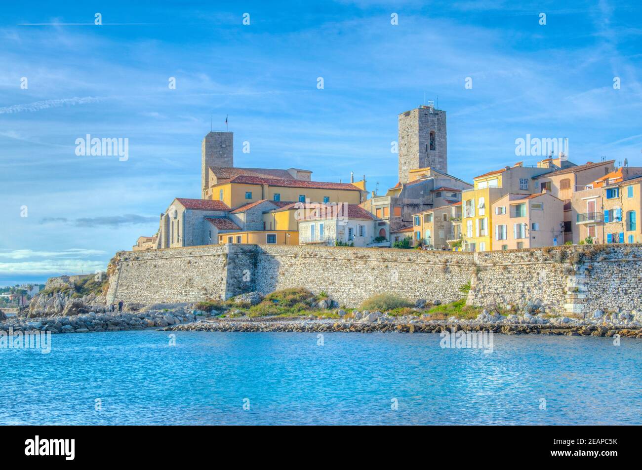 Seaside view of Antibes, France Stock Photo - Alamy