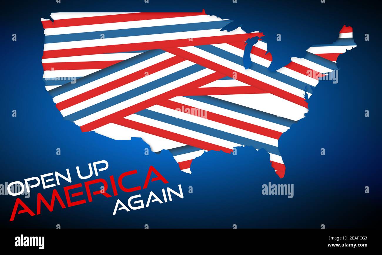 Opening up America Again and reopening economies concepts Stock Photo ...