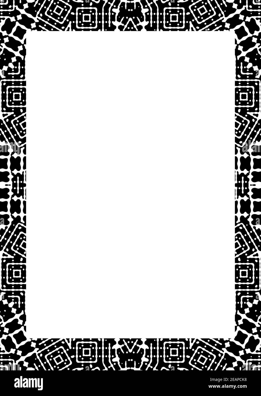 White Background With Geometric Edges Stock Photo - Alamy