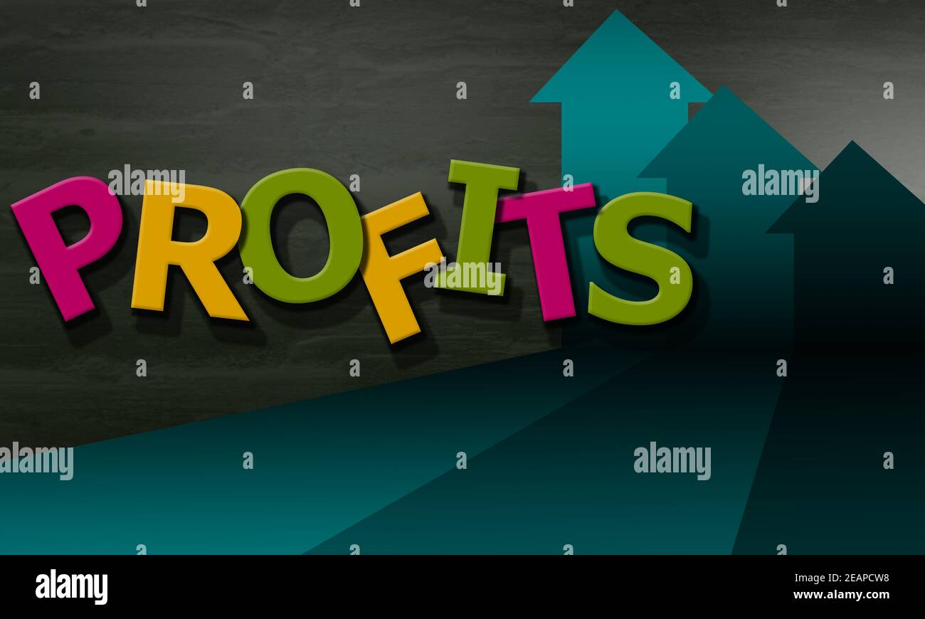 Profit word composed of multicolored alphabet Stock Photo - Alamy