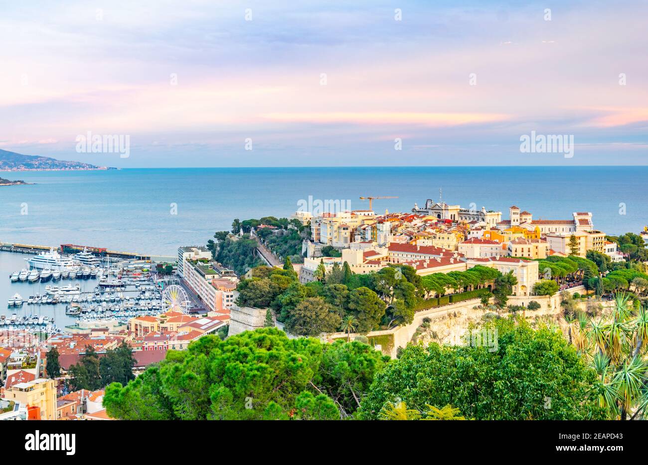 Aerial view of the old town of Monaco Stock Photo - Alamy