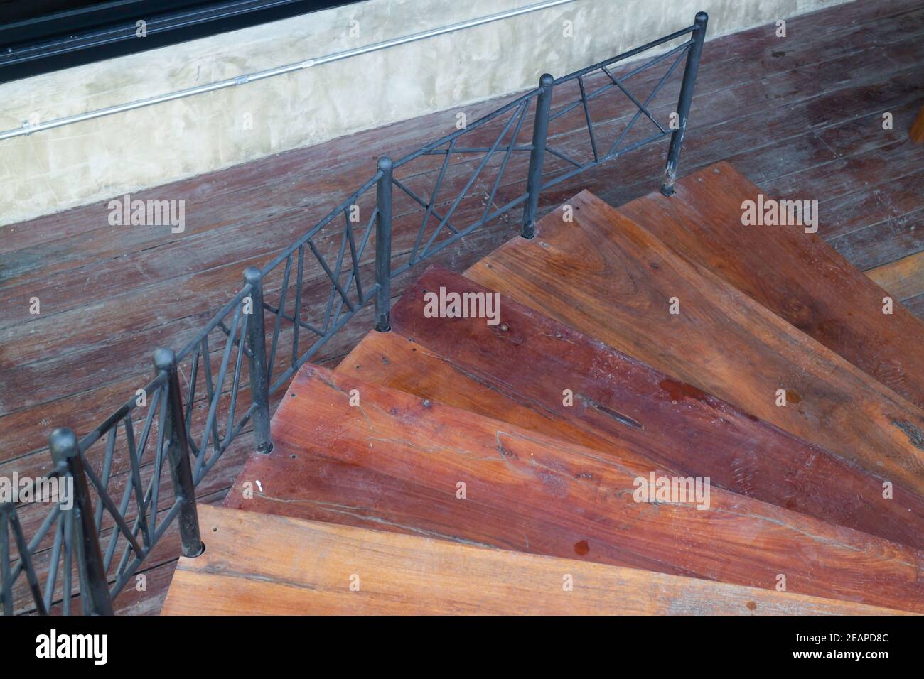 Exterior resort garden with wooden material Stock Photo - Alamy