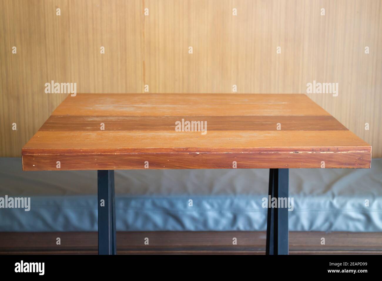 Interior working space wooden furniture Stock Photo - Alamy