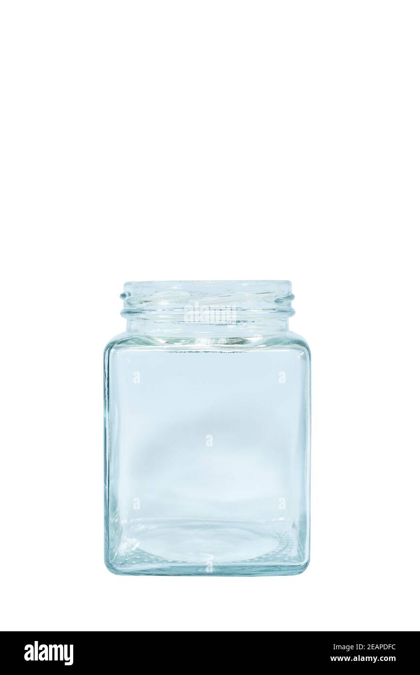 clear glass bottle for keeping stuff on white background Stock Photo ...