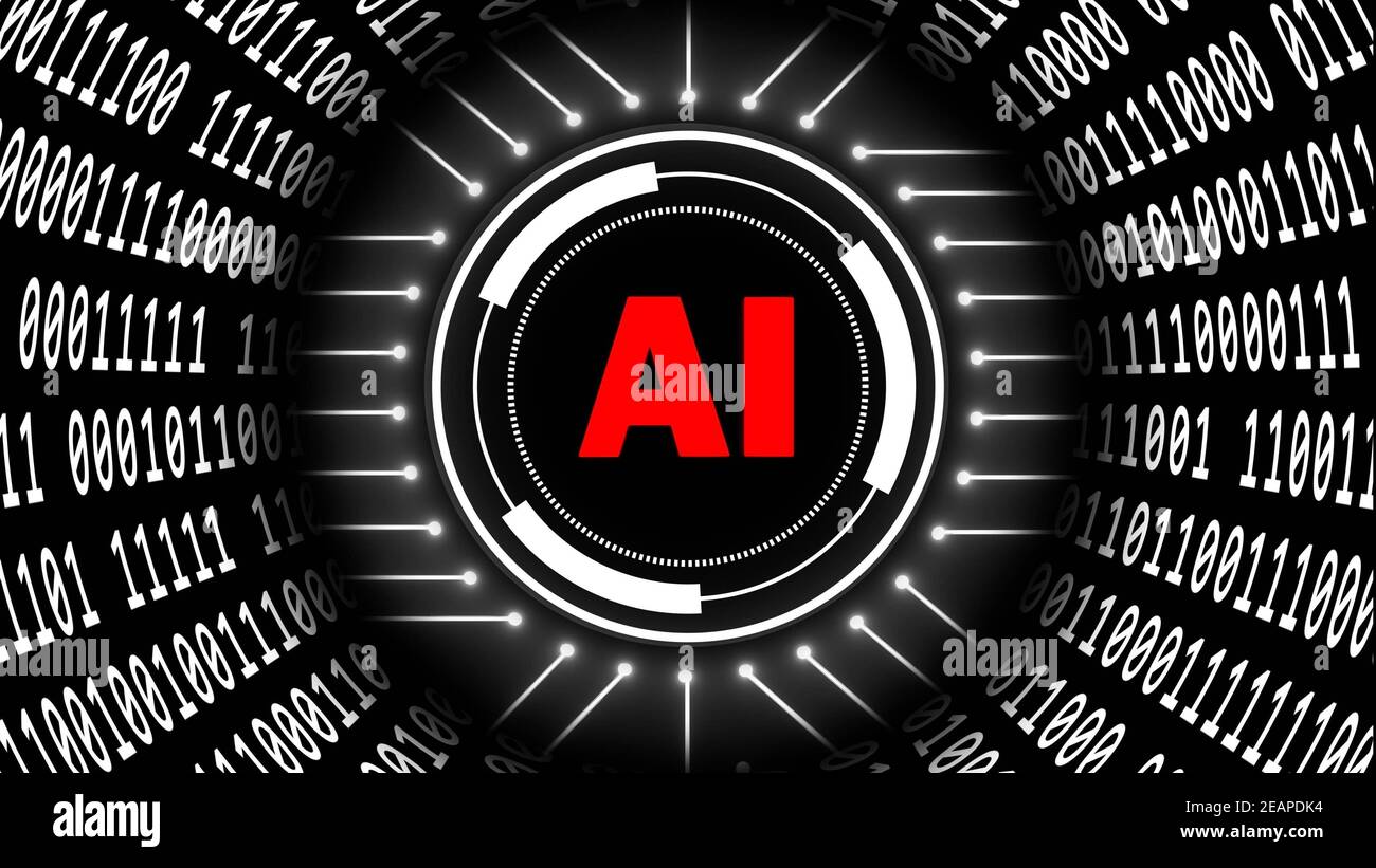 AI - abstract Artificial Intelligence background - binary code arranged ...