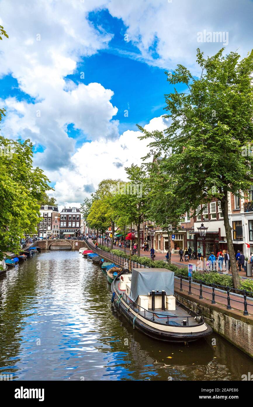 Canals of Amsterdam. Amsterdam is the capital and most populous city of the Netherlands Stock ...