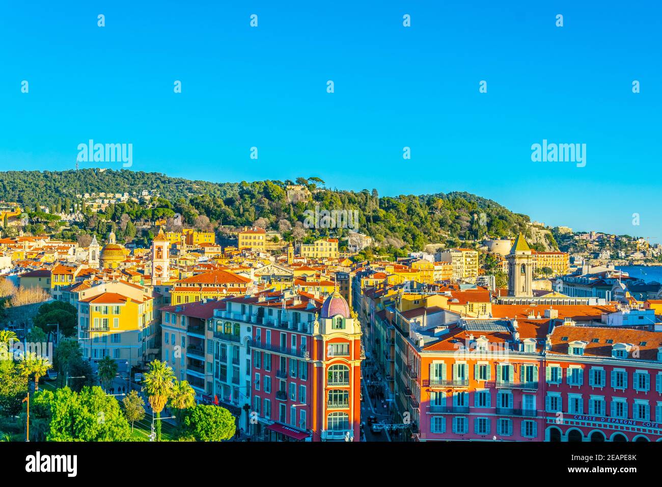 Aerial view of Nice with castle hill, France Stock Photo - Alamy