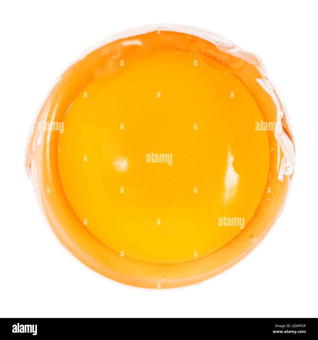 top view of separated egg yolk in half of shell Stock Photo - Alamy