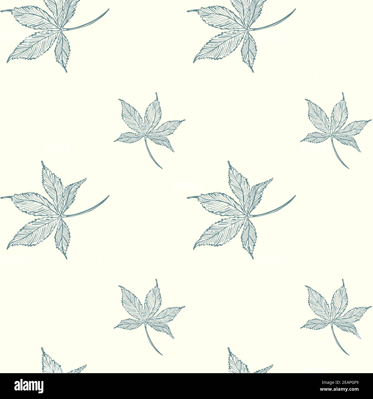 Seamless background with leaves. Vector repeating pattern of leaves ...