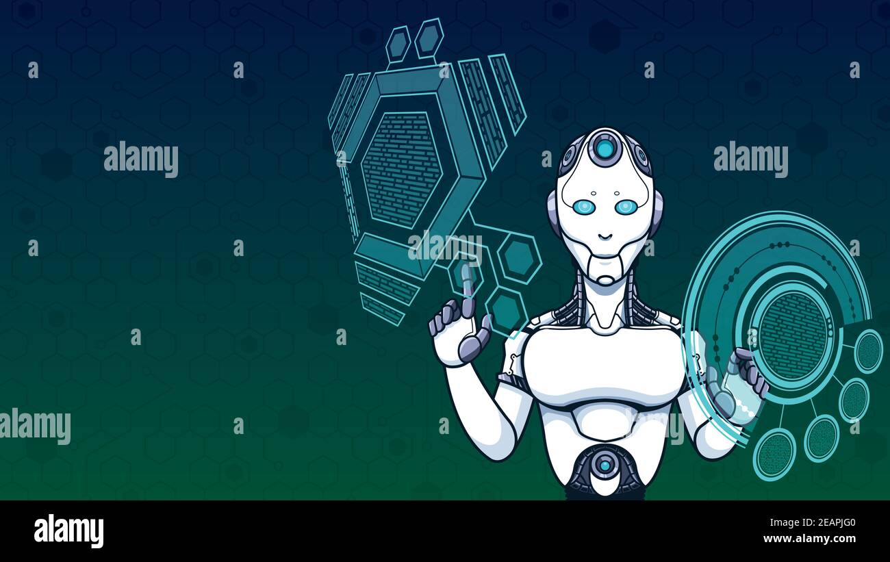 Mechanical brain robot artificial Stock Vector Images - Alamy