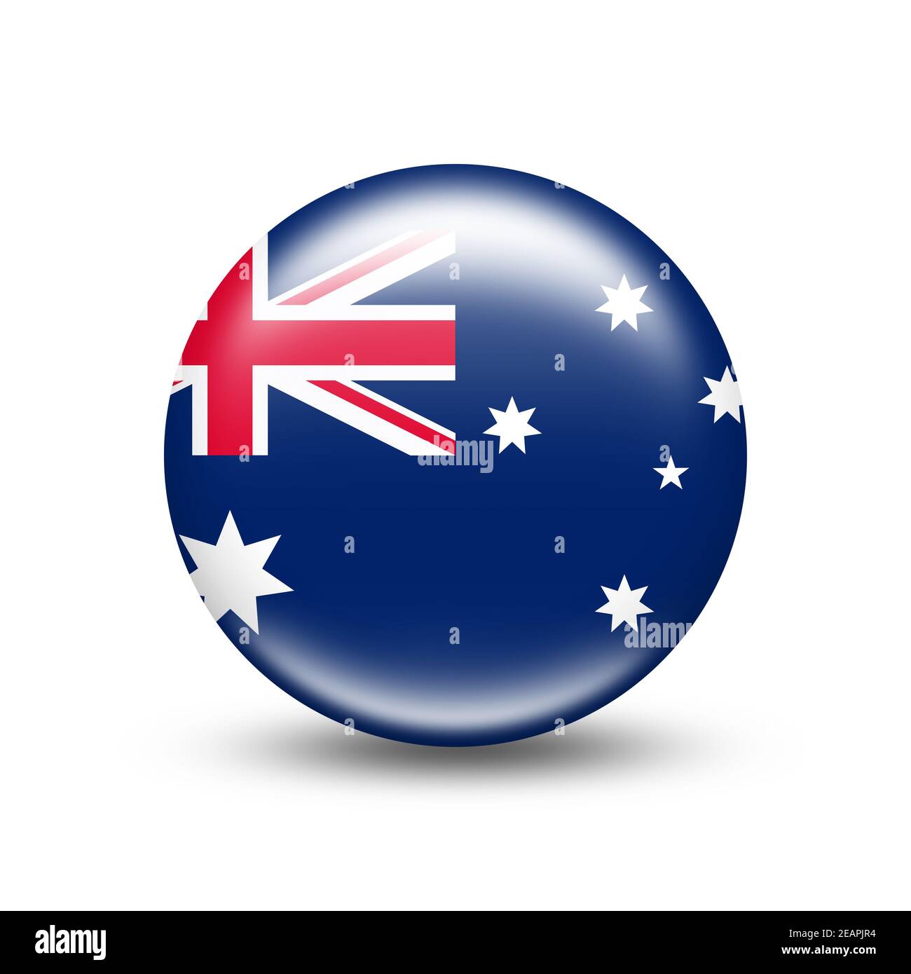 Australia country flag in sphere with shadow Stock Photo - Alamy