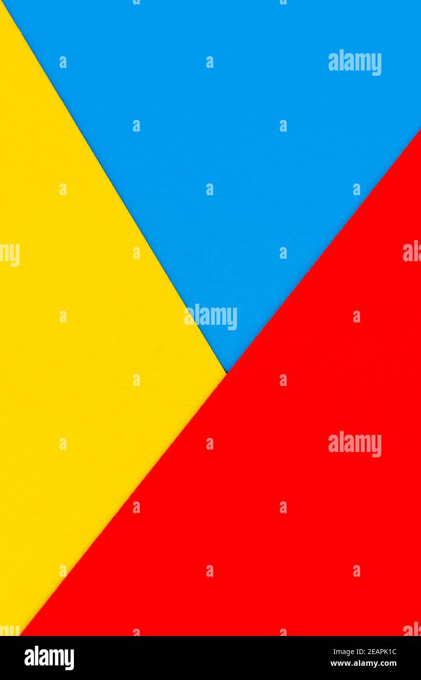 Multi-colored red yellow blue graphic background. View from above ...