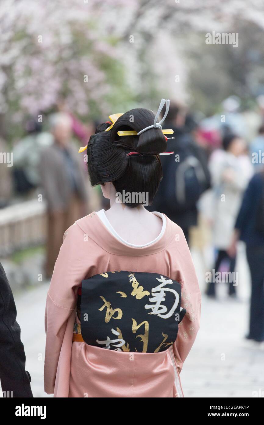 Geisha japan and back view hi-res stock photography and images - Alamy