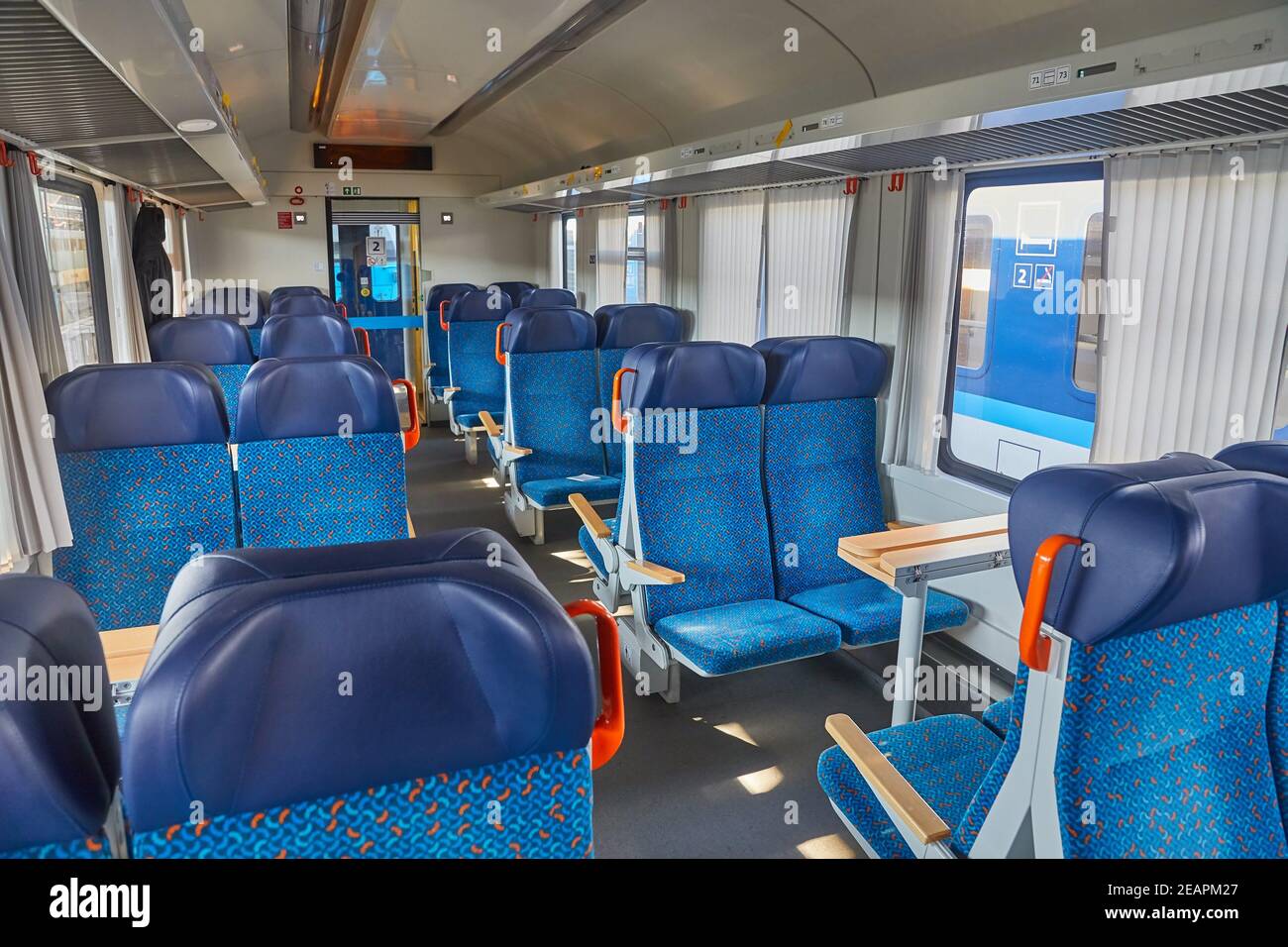 Passenger Train interior Stock Photo - Alamy