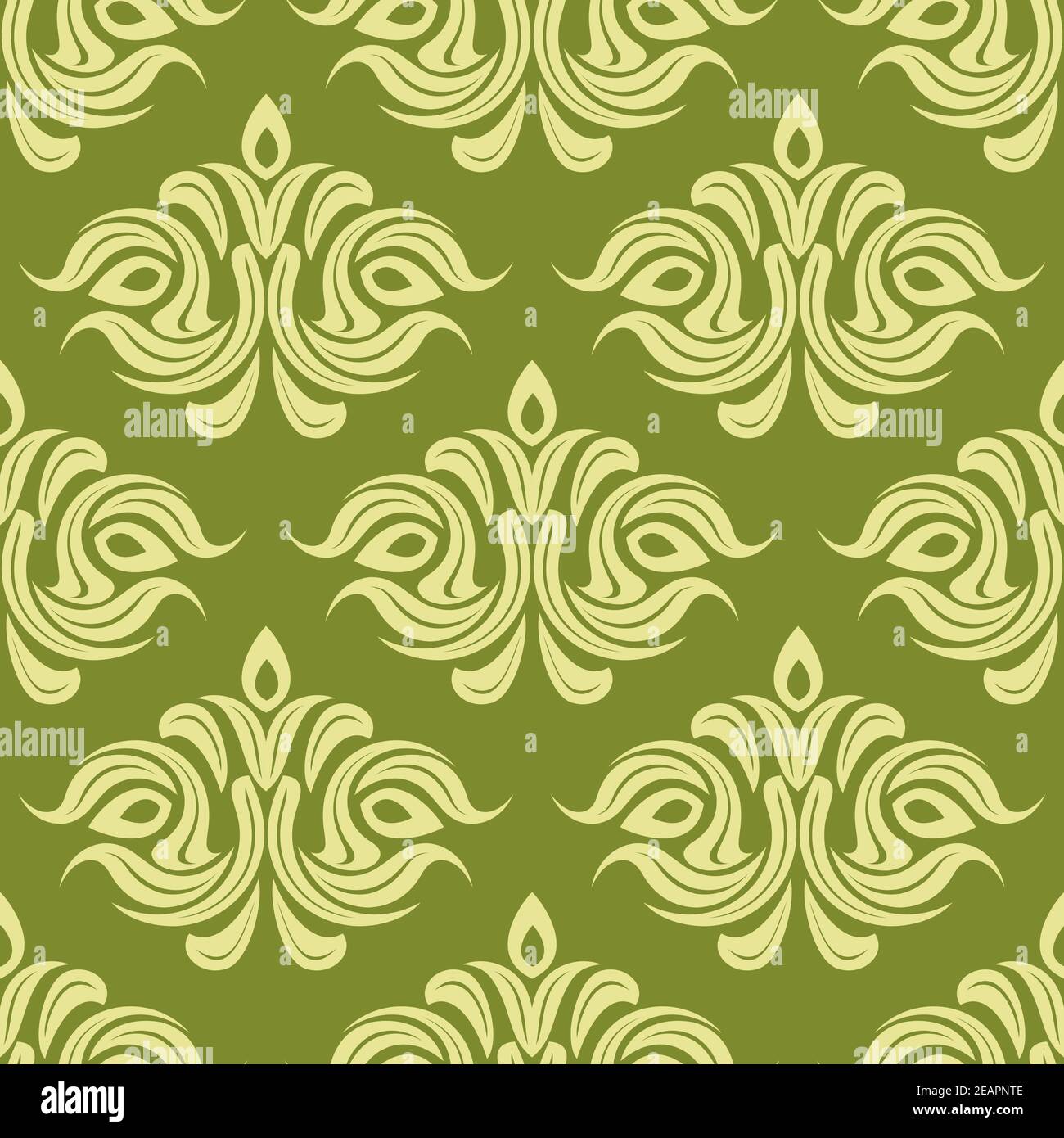 Seamless floral light khaki pattern in paisley Persian style, on green ...