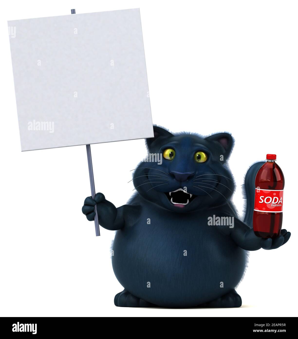 Fun cat - 3D Illustration Stock Photo - Alamy