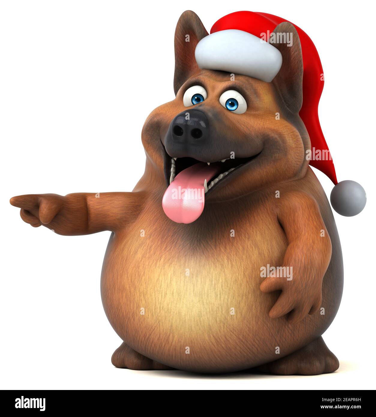 Fun german shepherd dog - 3D Illustration Stock Photo - Alamy
