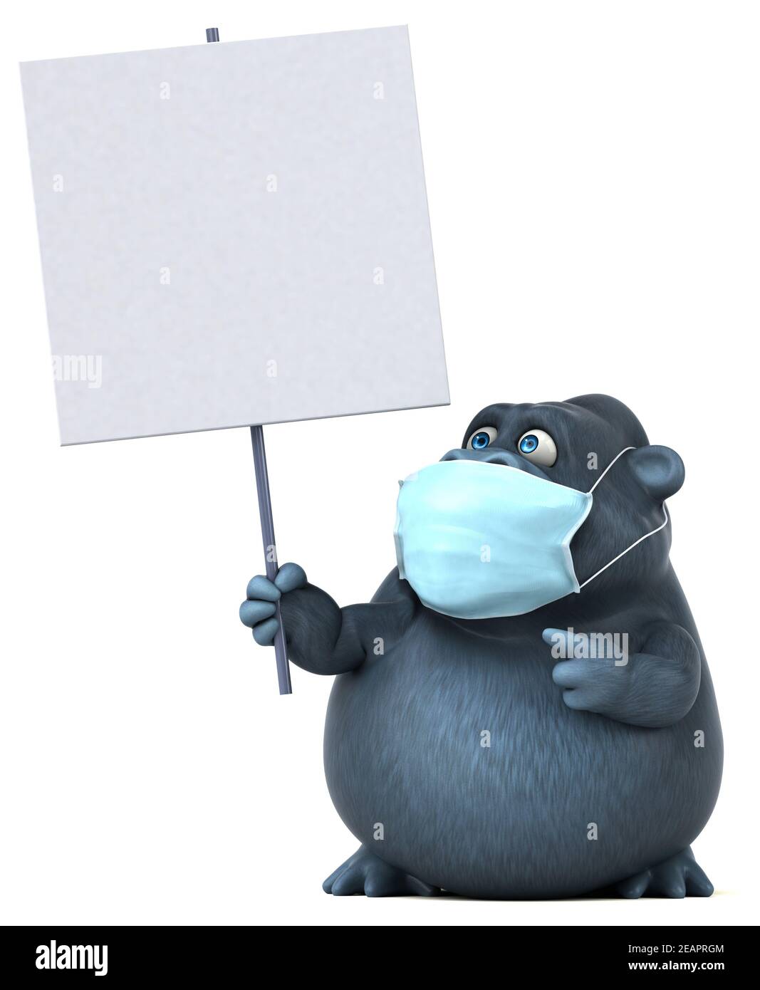 Fun 3D cartoon gorilla with a mask Stock Photo - Alamy