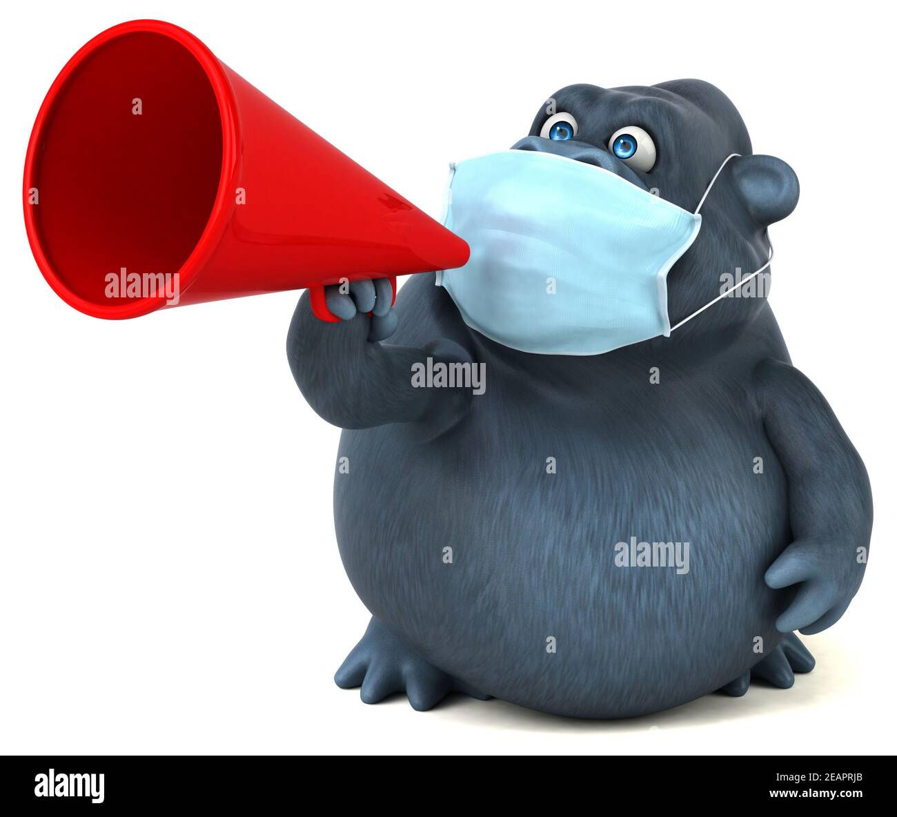 Fun 3D cartoon gorilla with a mask Stock Photo - Alamy