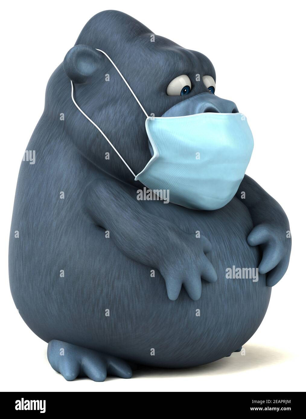 Fun 3D cartoon gorilla with a mask Stock Photo - Alamy