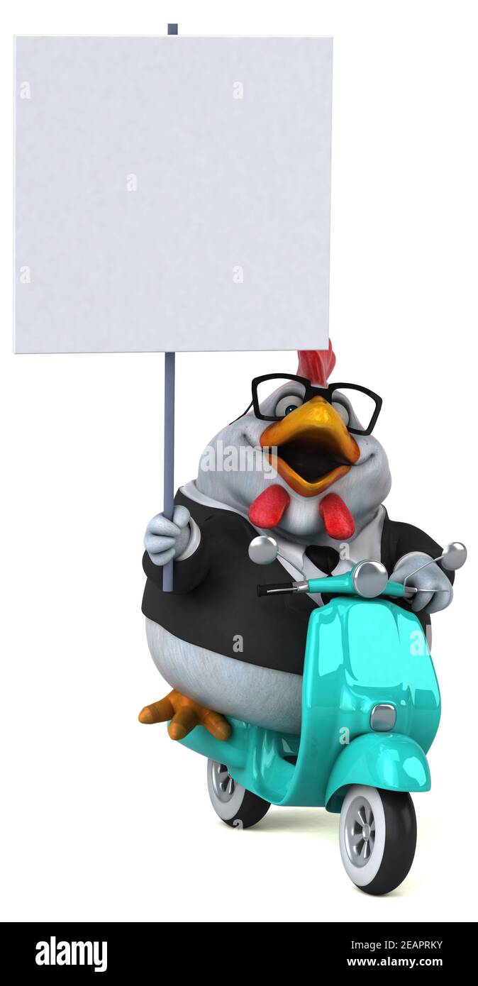 Fun chicken - 3D Illustration Stock Photo - Alamy