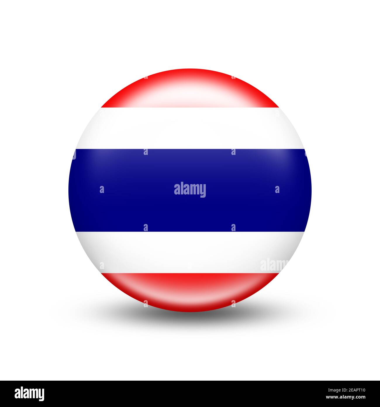 Thailand country flag in sphere with white shadow Stock Photo - Alamy