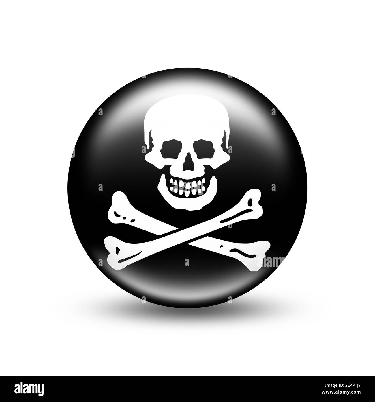 Jolly Roger country flag in a circle with white shadow Stock Photo - Alamy