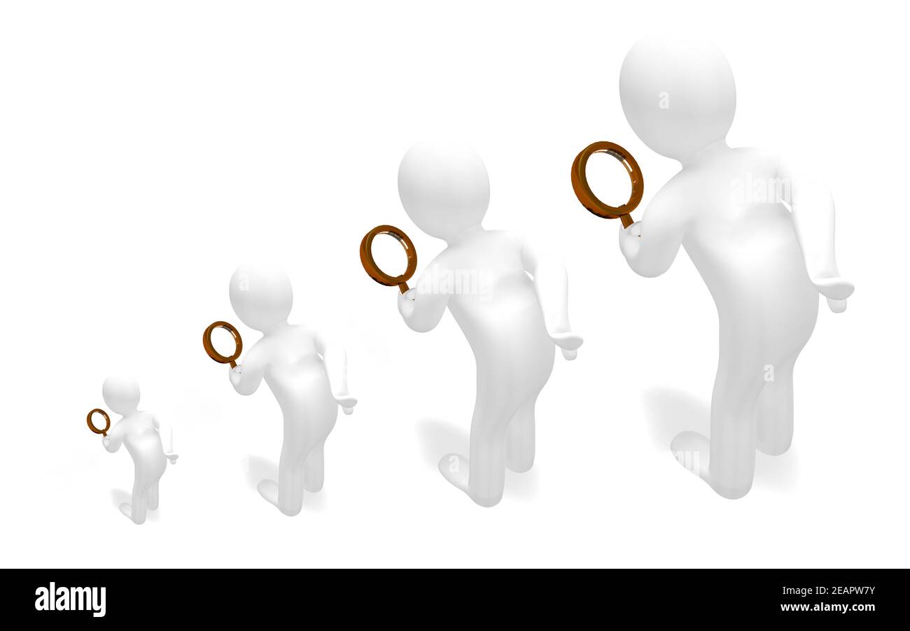 3d human magnifying glass hi-res stock photography and images - Alamy