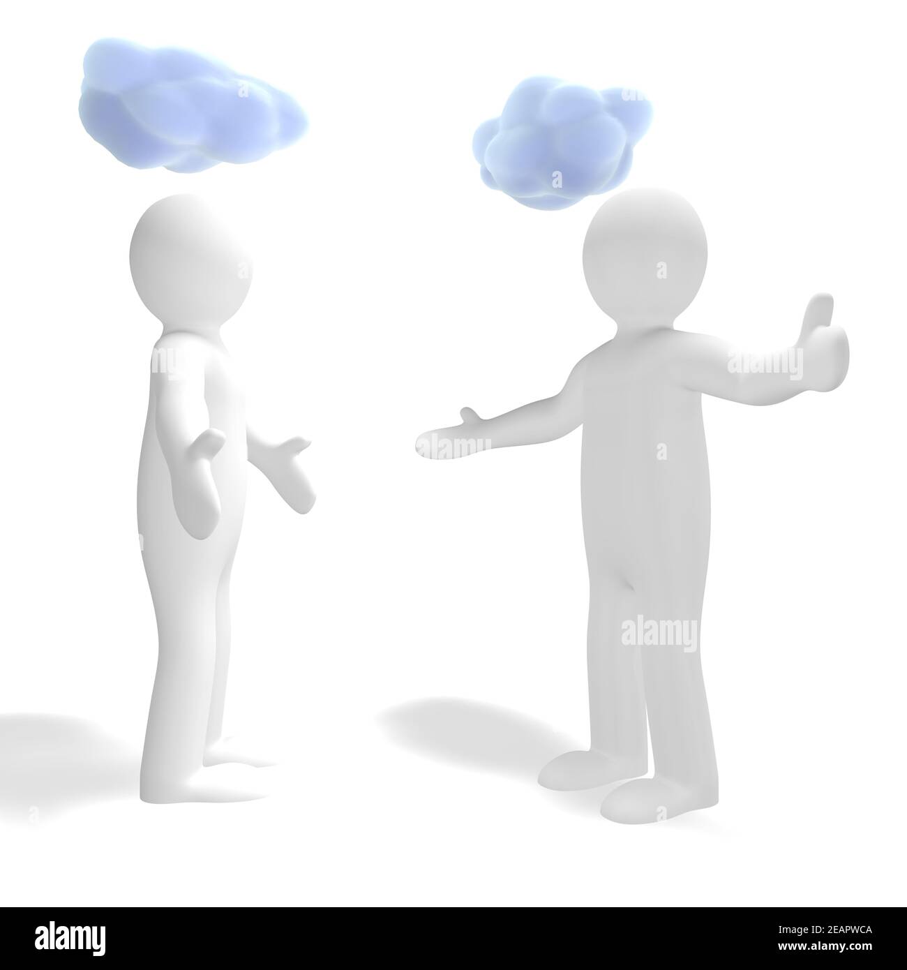 Little man thinks what to say Stock Photo - Alamy