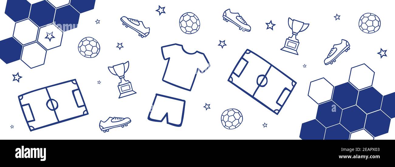 Abstract sports background with different football elements Stock Photo ...