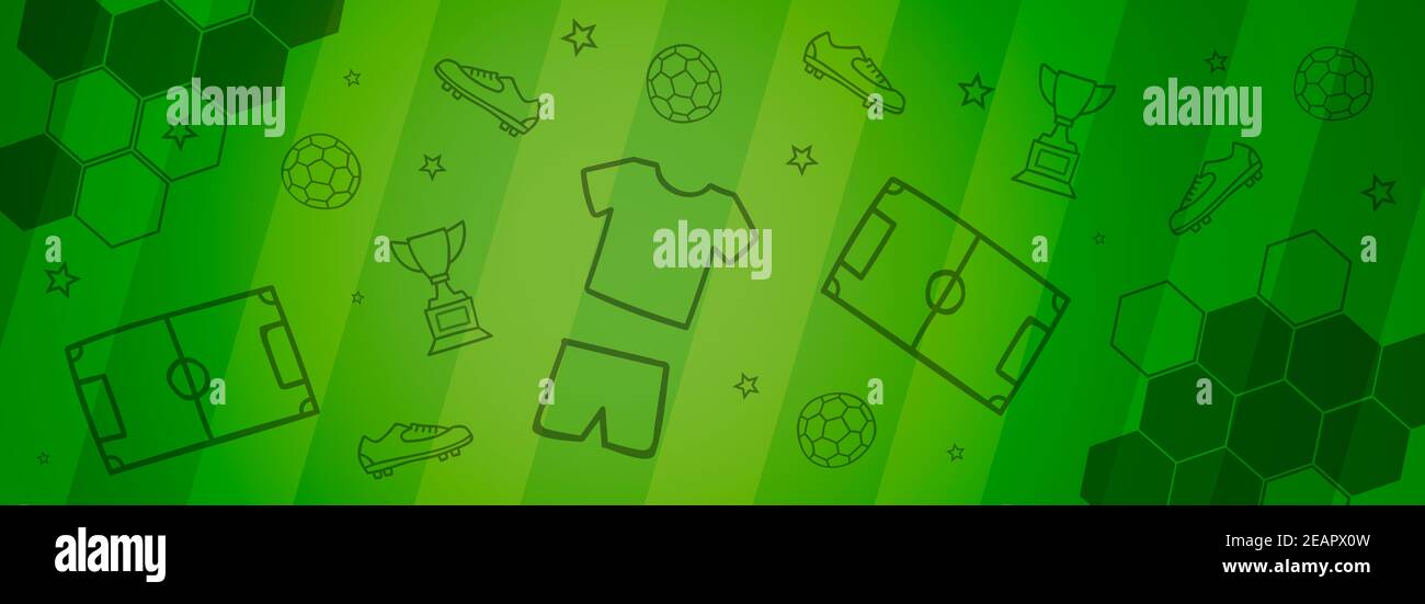 Abstract sports background with different football elements Stock Photo ...