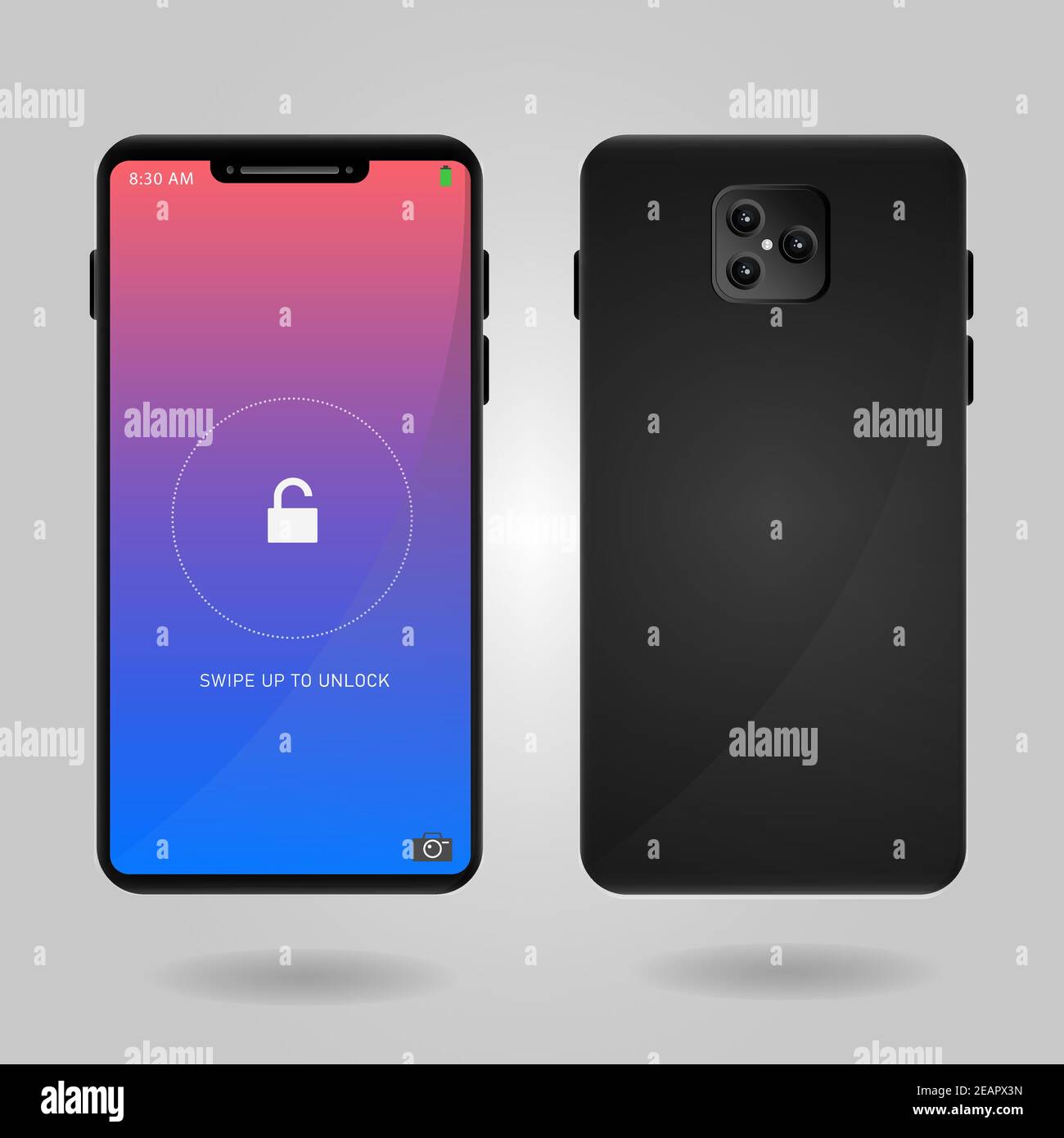 Realistic mobile phone mockup with gradient screen Stock Vector Image ...