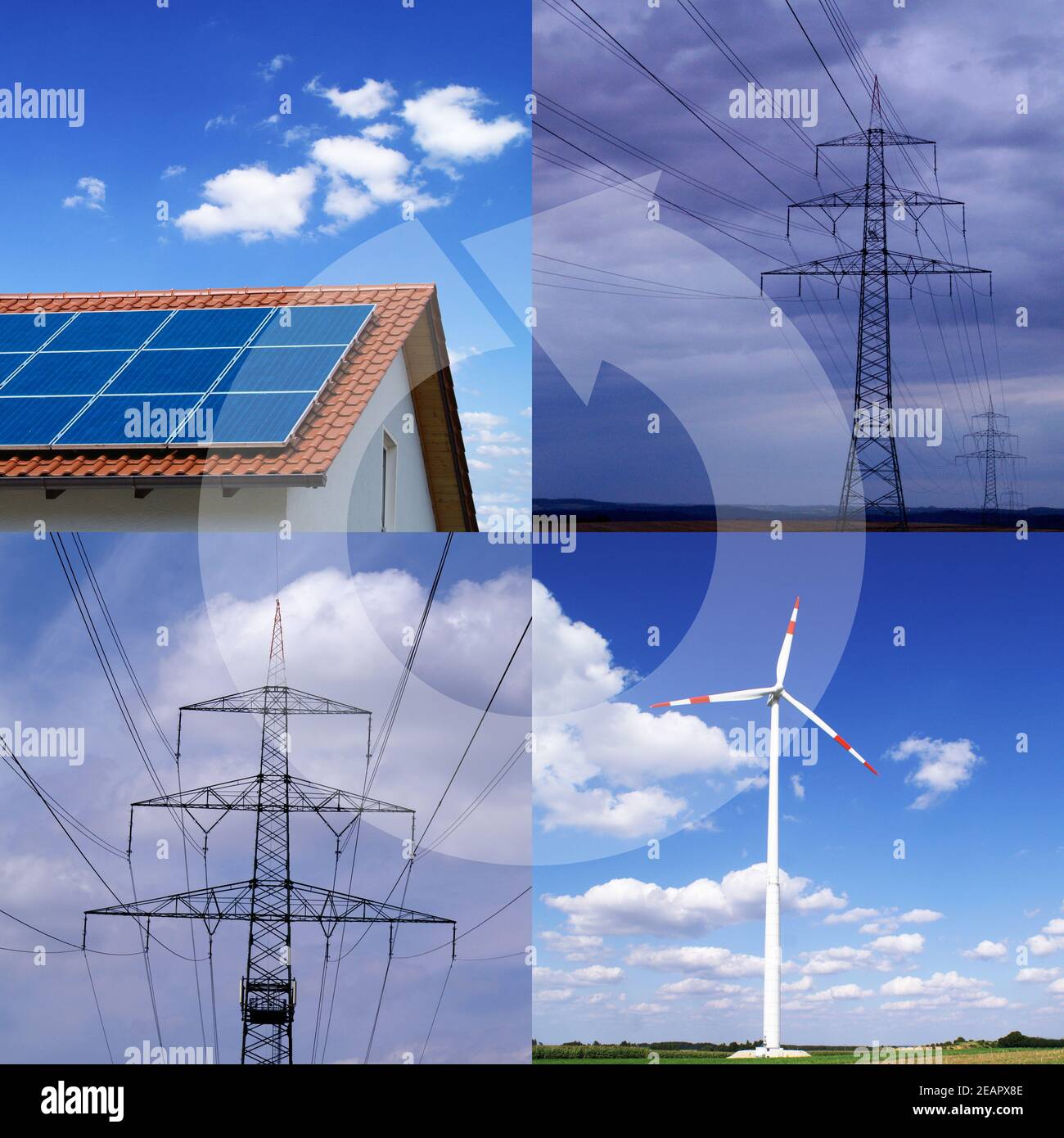 Solar panels on with a blue photocell Stock Photo - Alamy