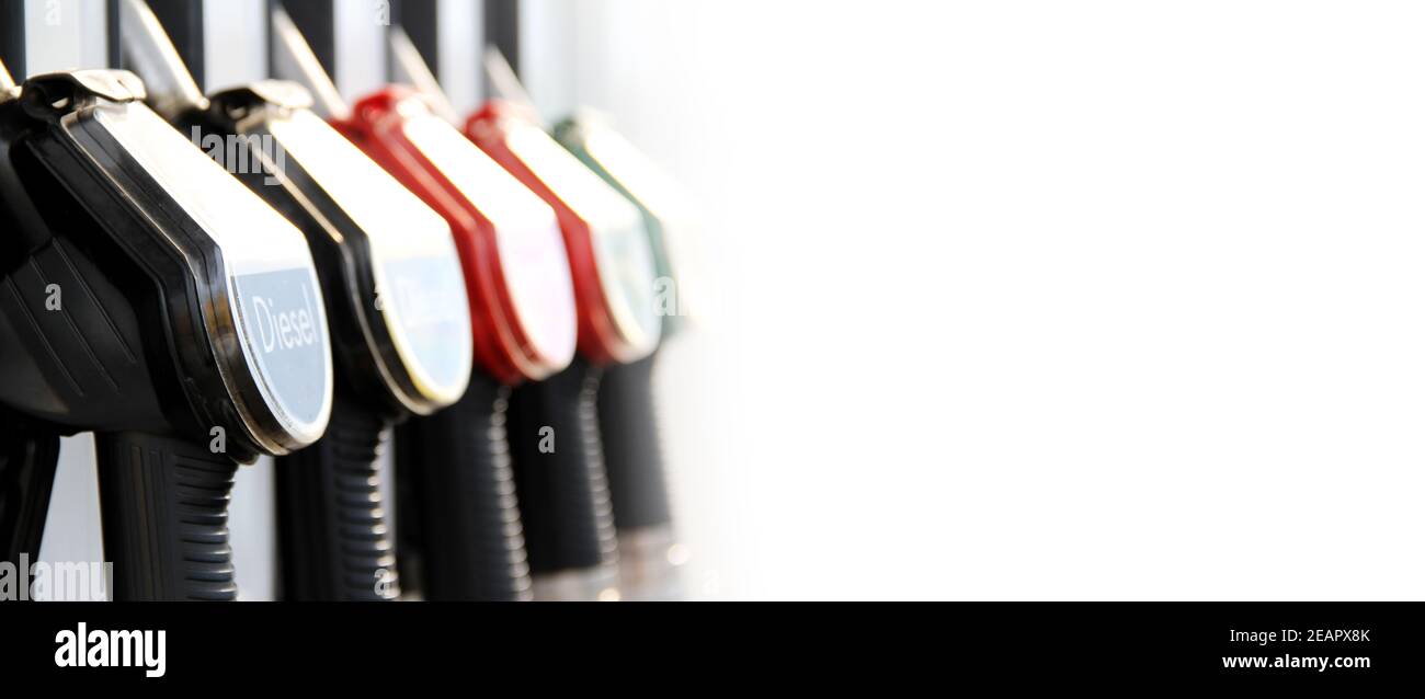 Gas station with different types of fuel Stock Photo - Alamy