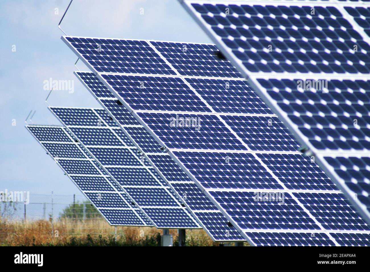 Solar panels clean electricity, the future of the planet Stock Photo ...