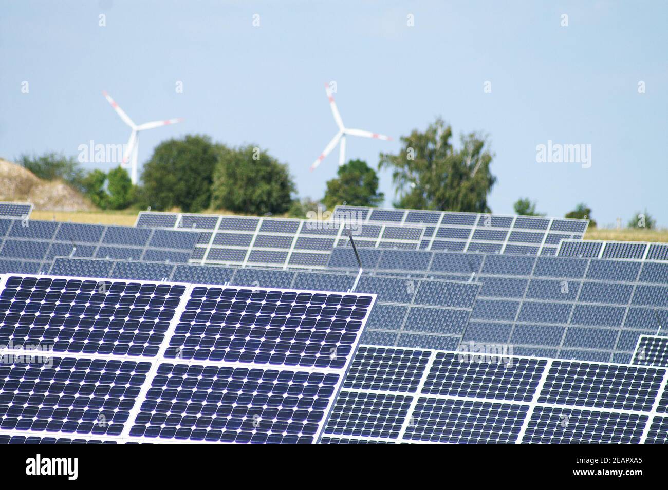 Solar panels clean electricity, the future of the planet Stock Photo ...