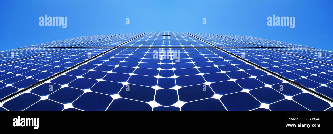 Solar panels clean electricity, the future of the planet Stock Photo ...