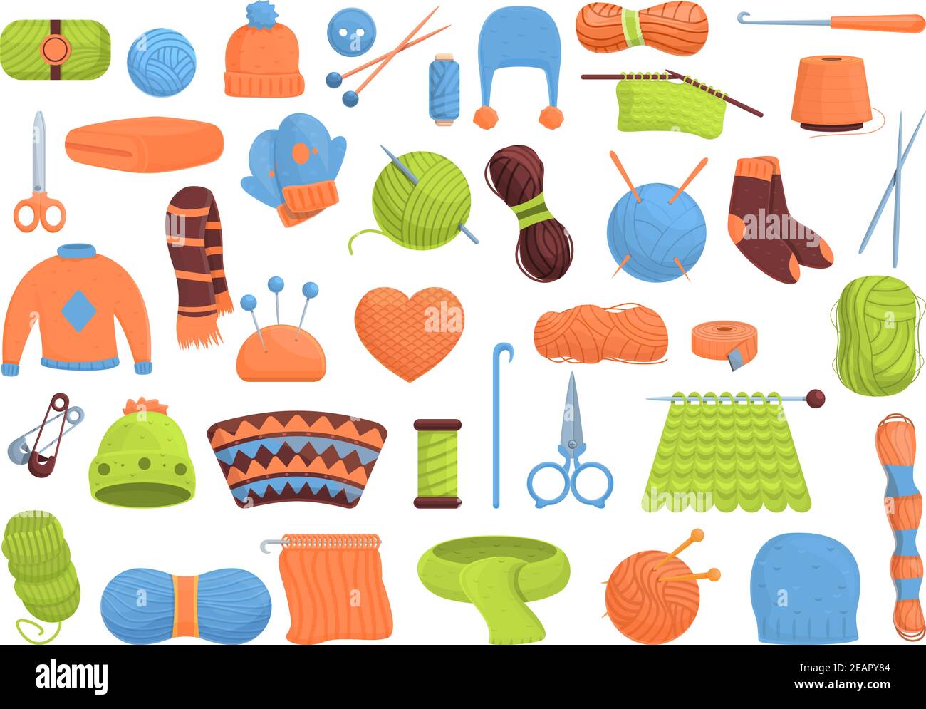 Knitting icons set. Cartoon set of knitting vector icons for web design ...