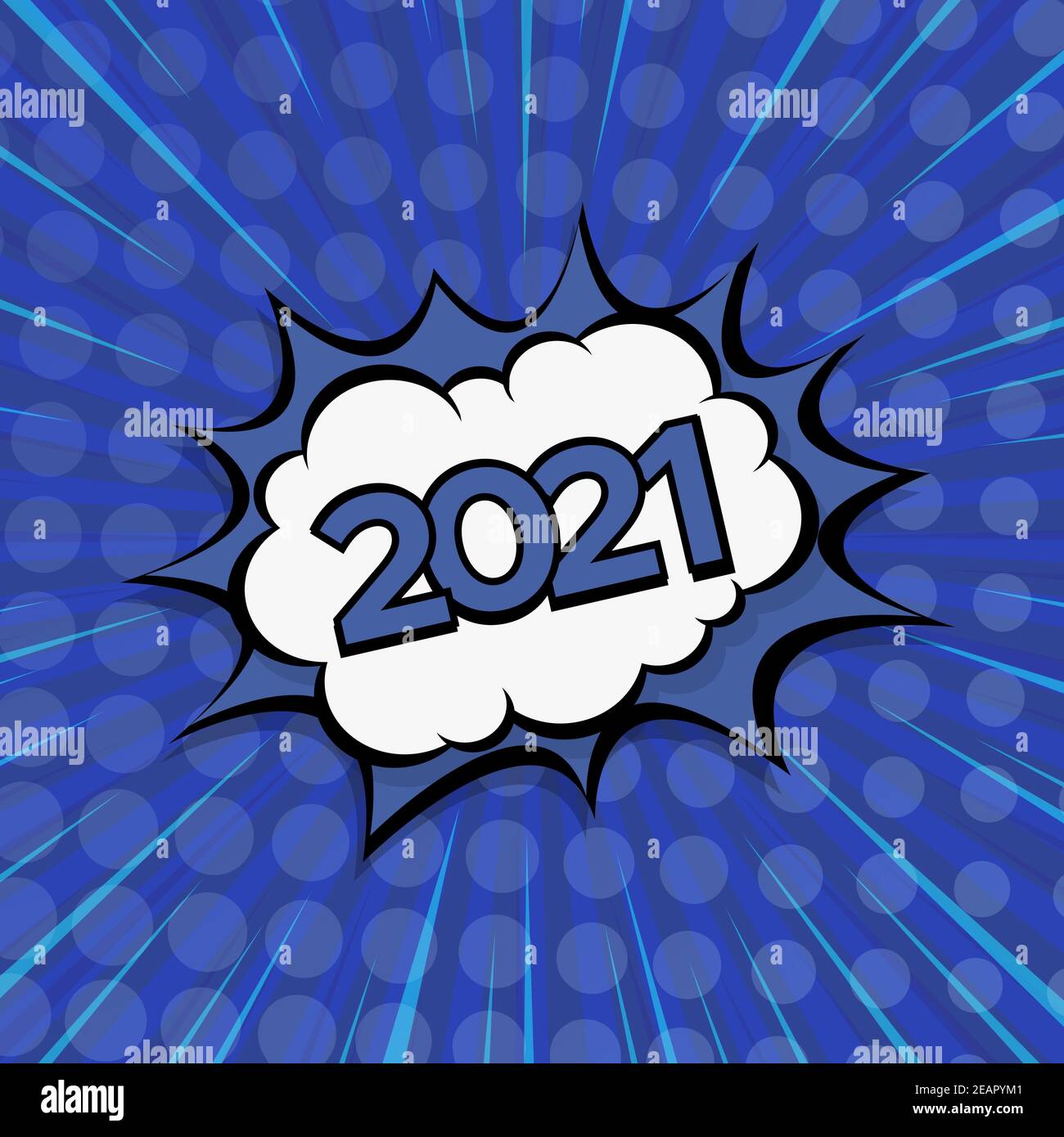Colorful Comic Zoom New Year 2021- Vector illustration Stock Photo - Alamy