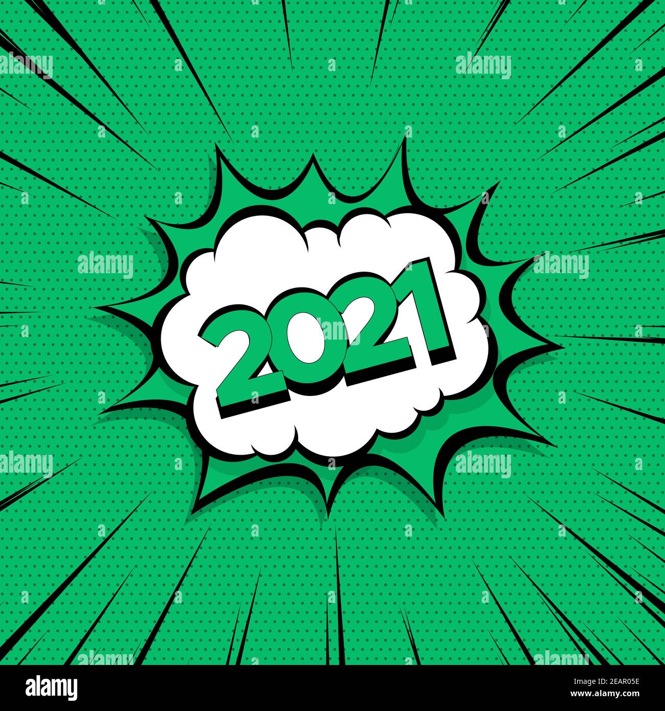 Colorful Comic Zoom New Year 2021- Vector illustration Stock Photo - Alamy