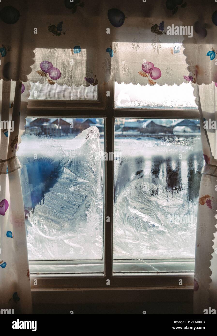 Small window of a cozy house in winter Stock Photo - Alamy